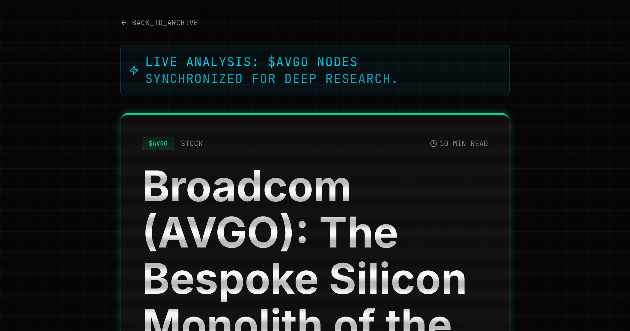 Broadcom (AVGO): The Bespoke Silicon Monolith of the...